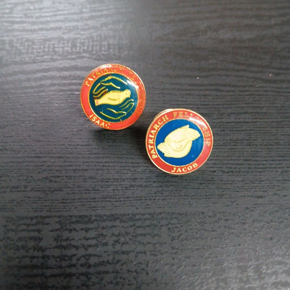 Vintage Patriarch Fellowship Jacob & Isaac Pin Lot - Gem